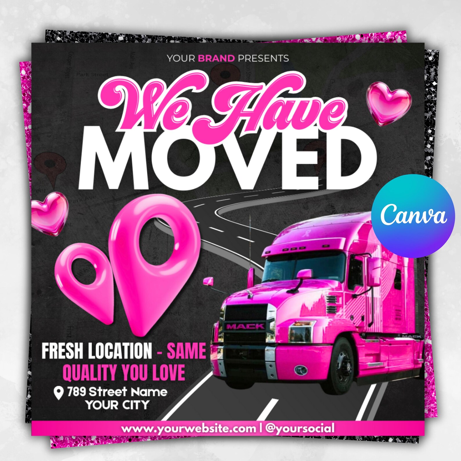 We Have Moved Flyer: New Business Address Announcement (editable Canva ...