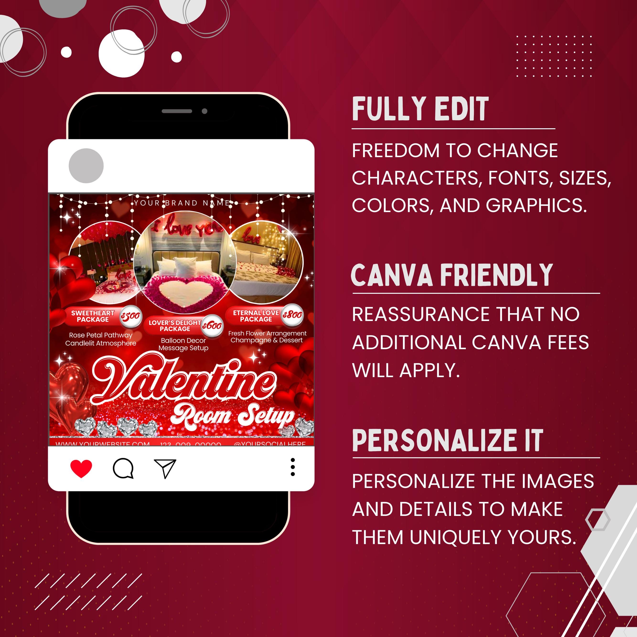 DIY Room Setup Valentines Booking Flyer, Valentines Dayflyer, Party ...