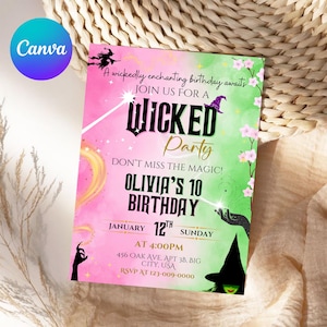 Wicked Birthday Party Invitation, Wicked Party Invitation, WICKED ...
