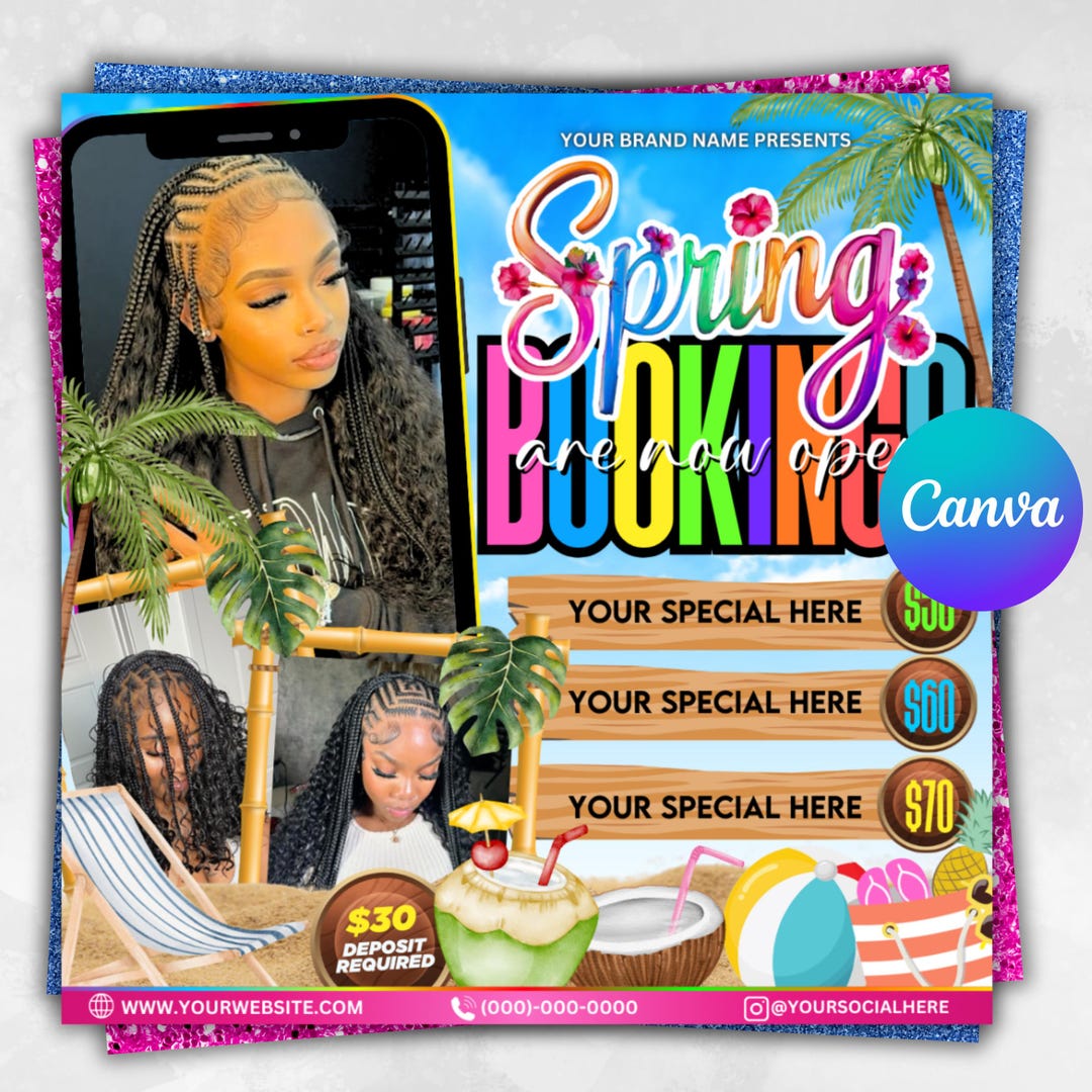 April Booking Flyer, Spring Booking Flyer, Easter Flyer, April Hair ...