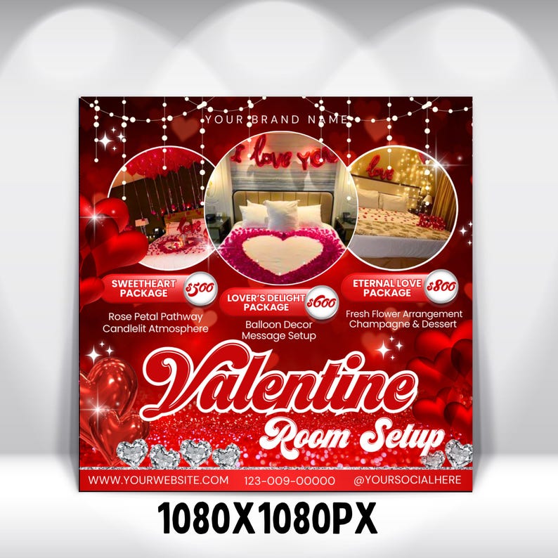 DIY Room Setup Valentines Booking Flyer, Valentines Dayflyer, Party ...
