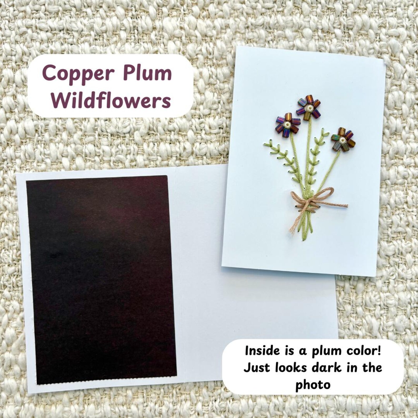 Embroidered Cards - Flowers - Etsy
