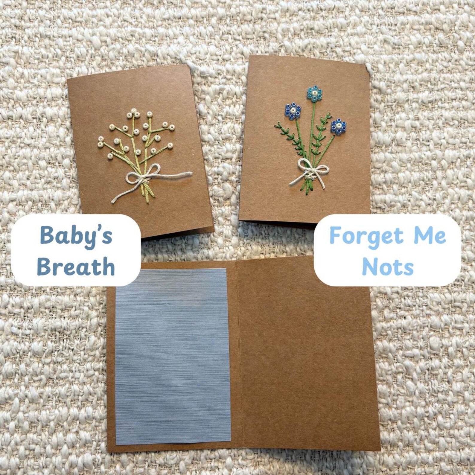 Embroidered Cards - Flowers - Etsy