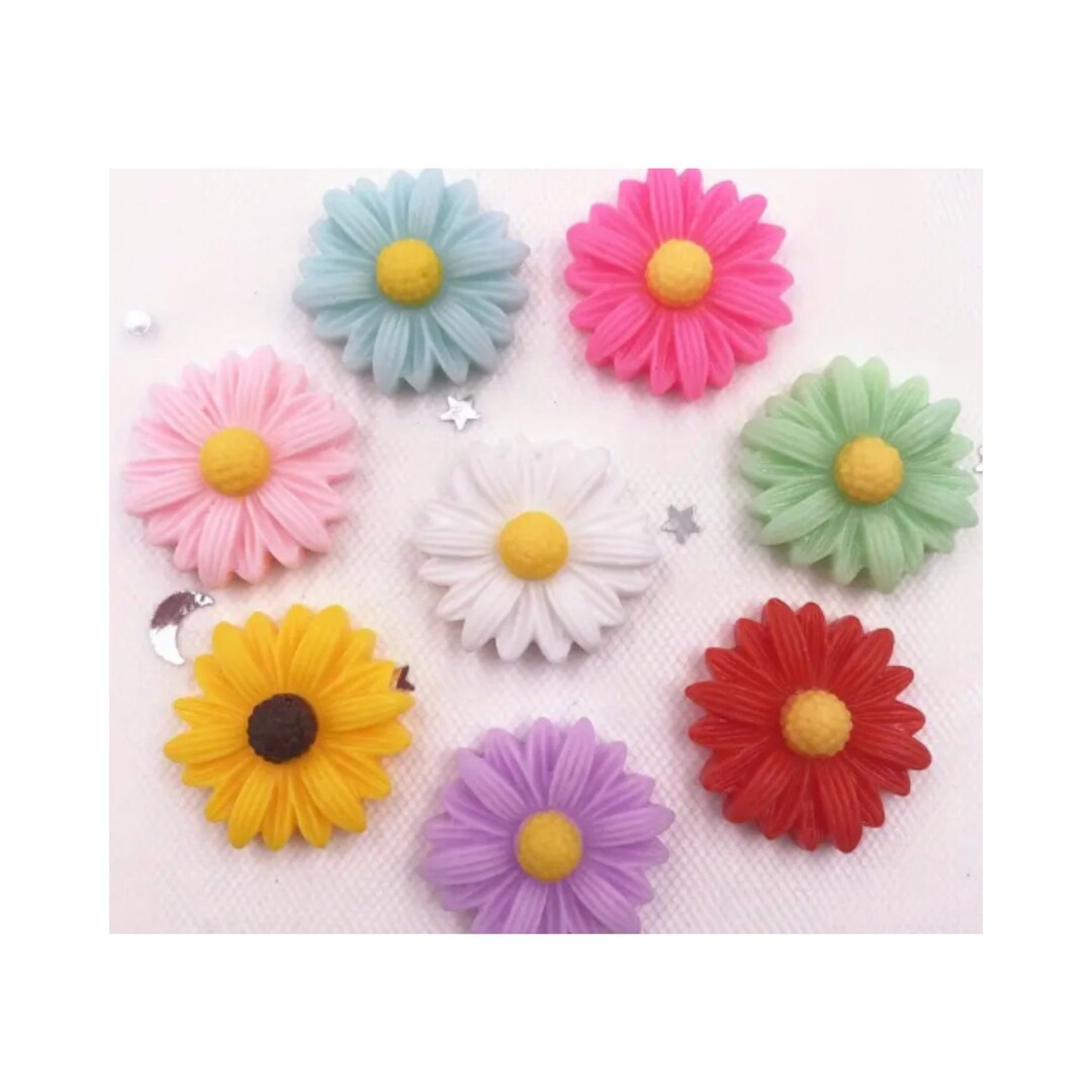 10 DAISY Push Pin, Thumbtack Set, Multi Color, Office, Home or Room ...