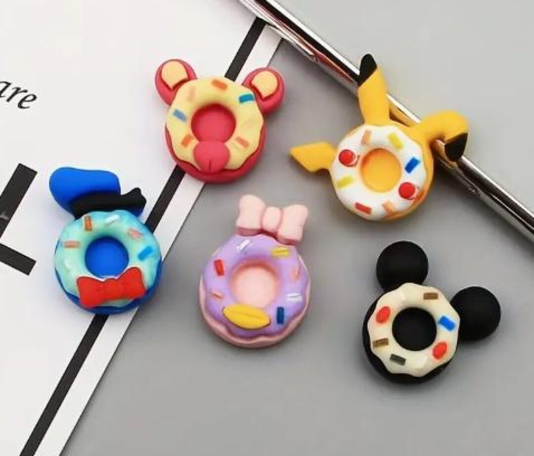 10 Donut Cartoon Animal Head Push Pin, Thumbtack Set, Multi Color ...