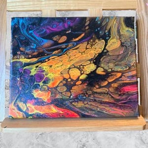 Original Mini Paint Pour Canvas Art - Abstract Fluid Art for Modern ...