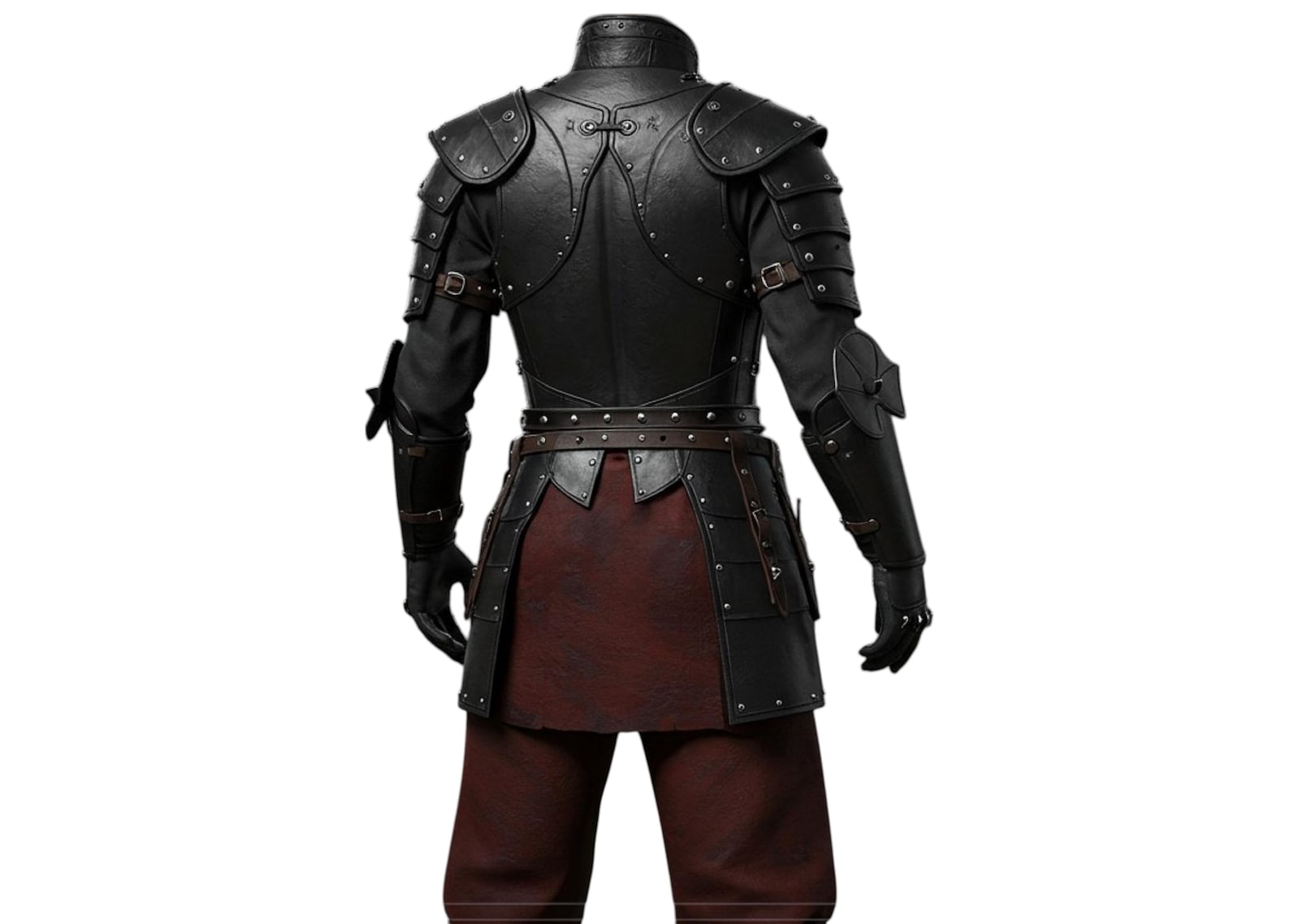 Medieval Black Leather Armor Set – Fantasy Warrior Chestplate Shoulder ...
