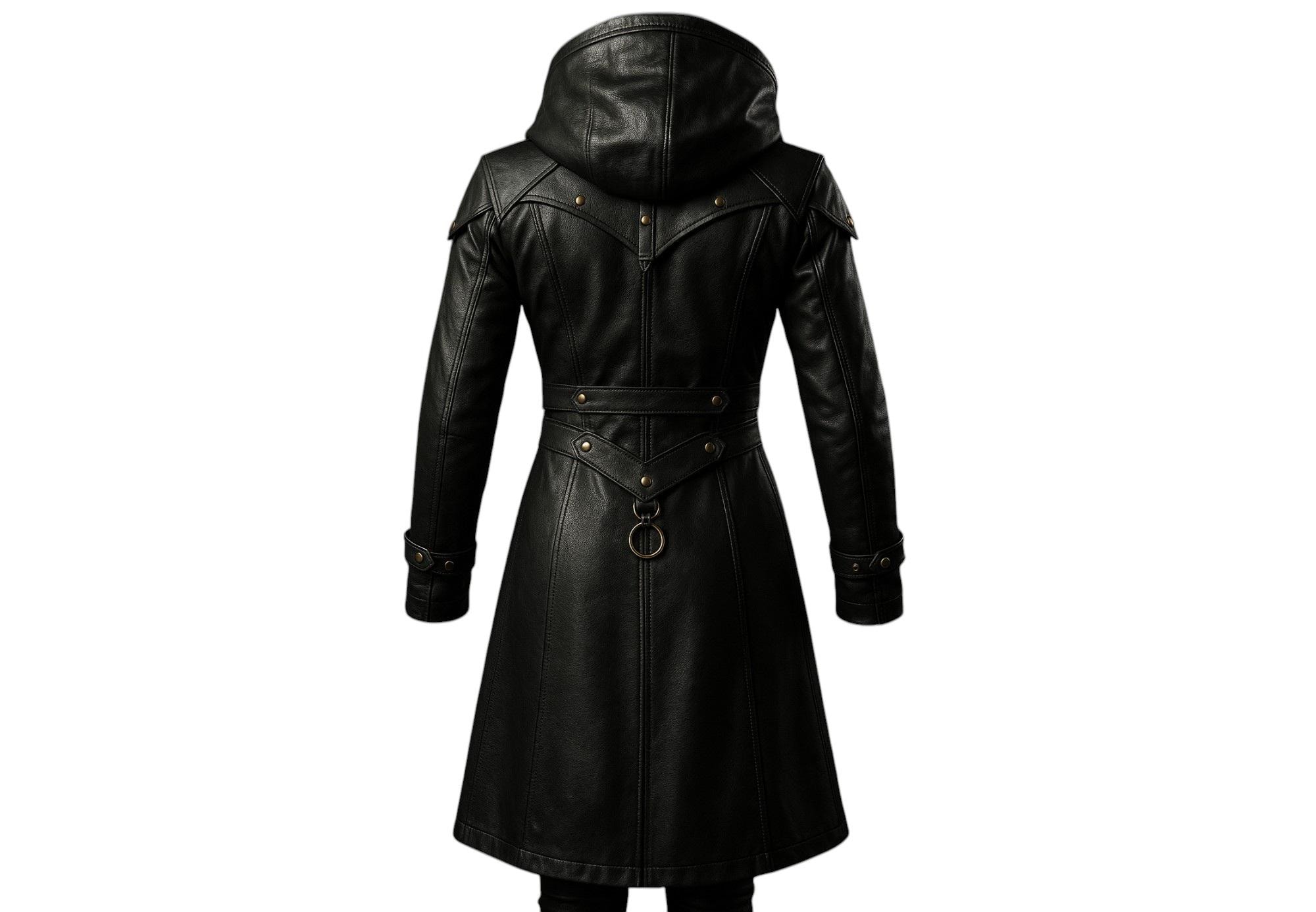 Gothic Leather Trench Coat | LARP Fantasy Warrior Jacket | Renaissance ...