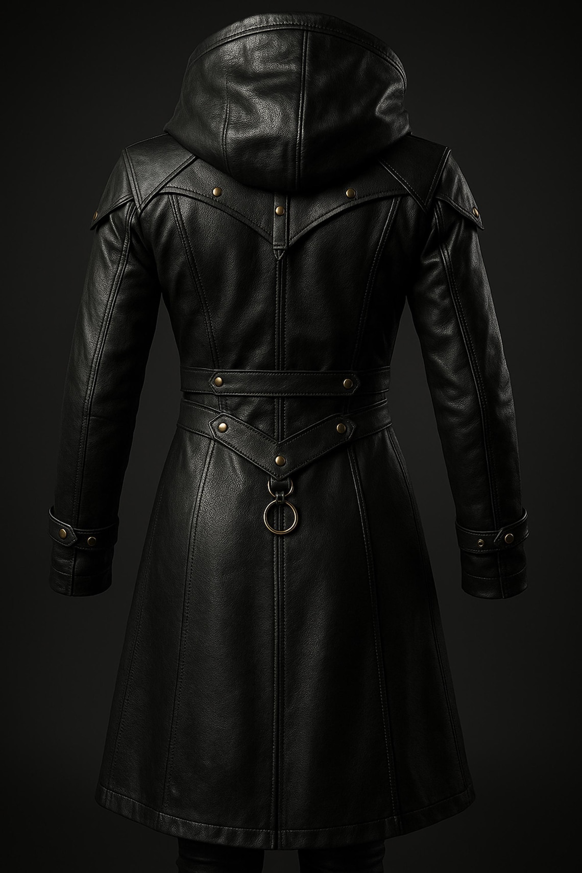 Gothic Leather Trench Coat | LARP Fantasy Warrior Jacket | Renaissance ...