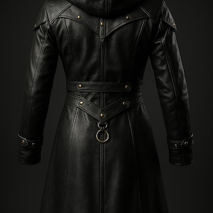 Gothic Leather Trench Coat | LARP Fantasy Warrior Jacket | Renaissance ...