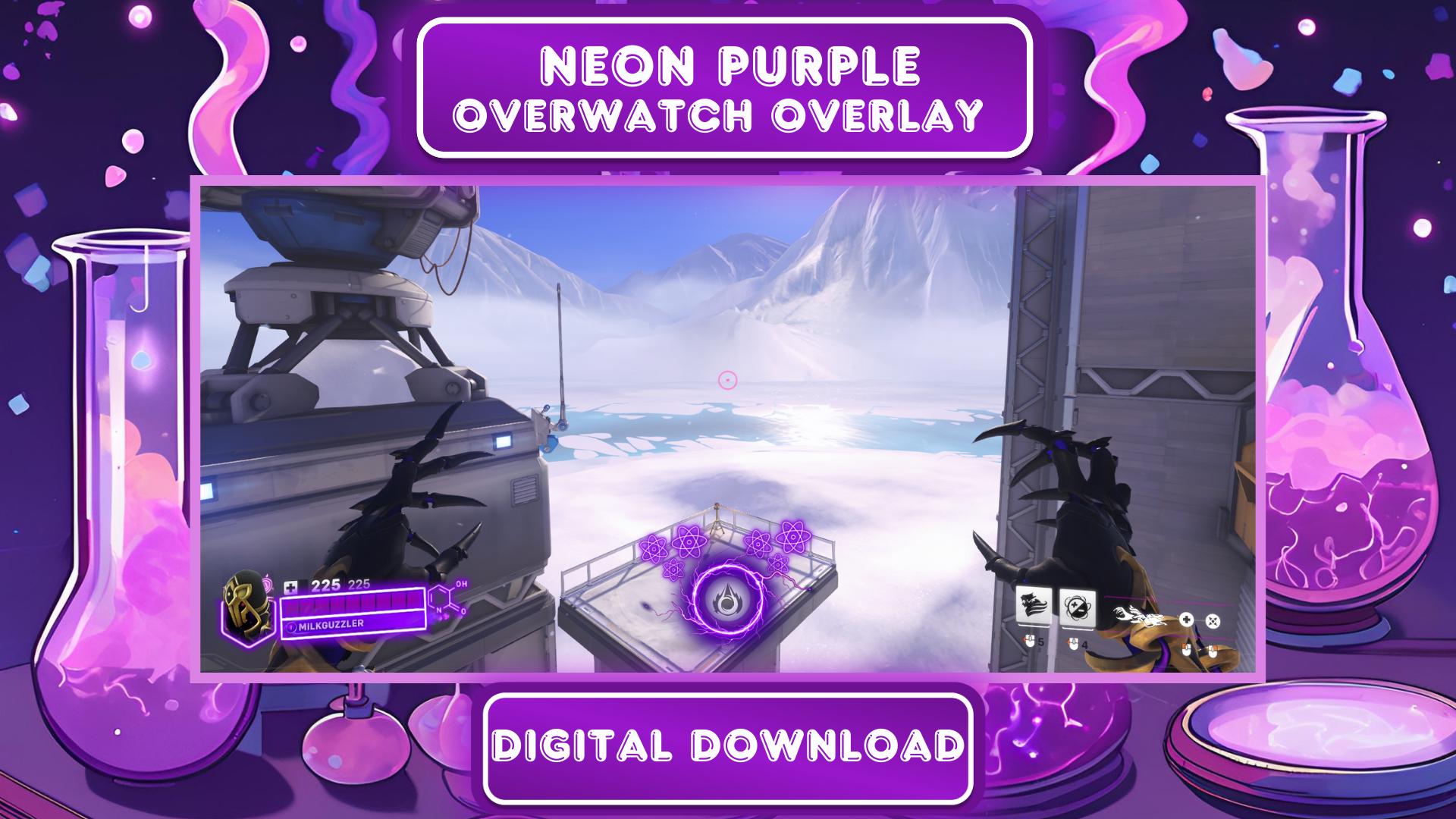 Neon Purple Overwatch Overlay for Streaming Twitch Youtube Tiktok ...