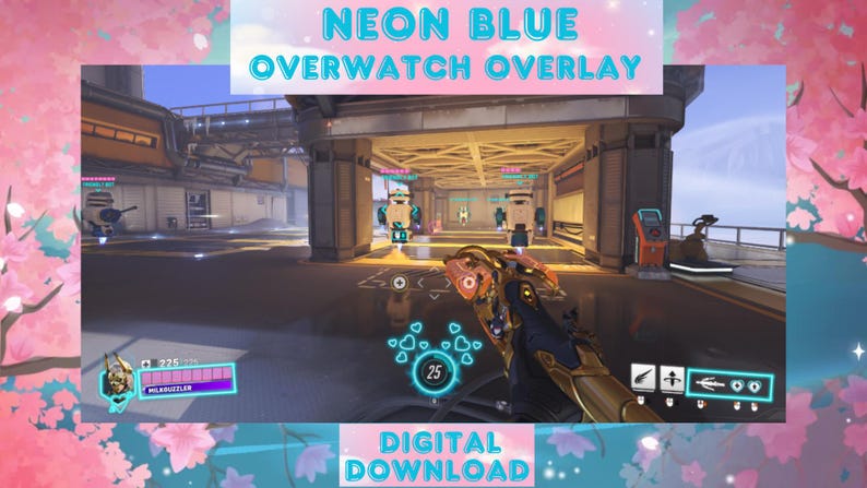Neon Blue Overwatch Overlay for Streaming Twitch Youtube Tiktok Overlay ...