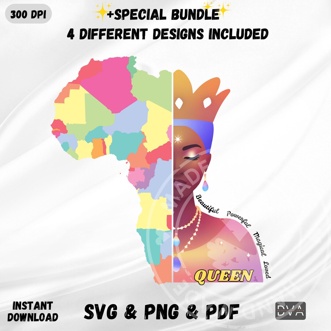 African Queen SVG PNG, African Culture, Black Queen Png, Black King Png ...