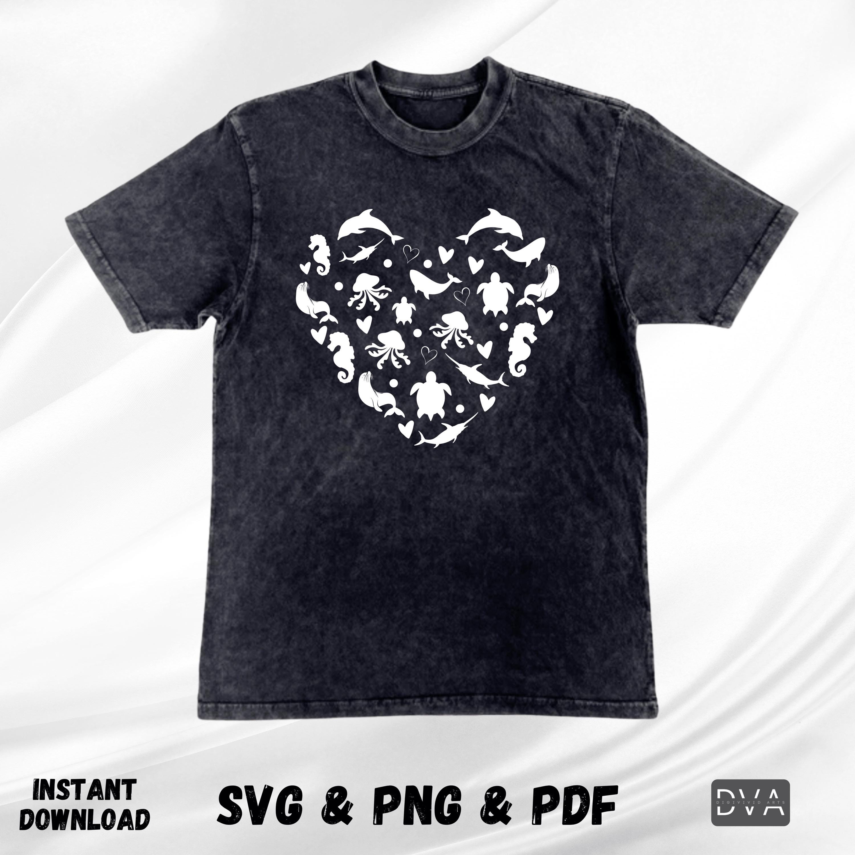 Sea Animals PNG SVG, Heart Png Svg, Underwater, Sea Creatures Png ...