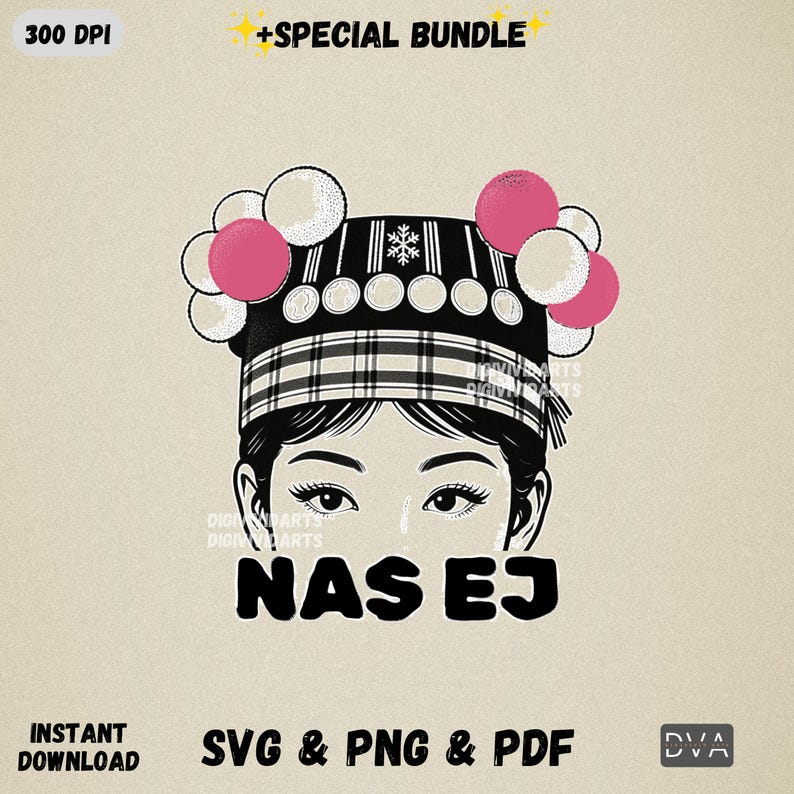 Hmong Nas Ej PNG SVG, Hmong Girl, Hmong Design, Hmong Print, Asian ...