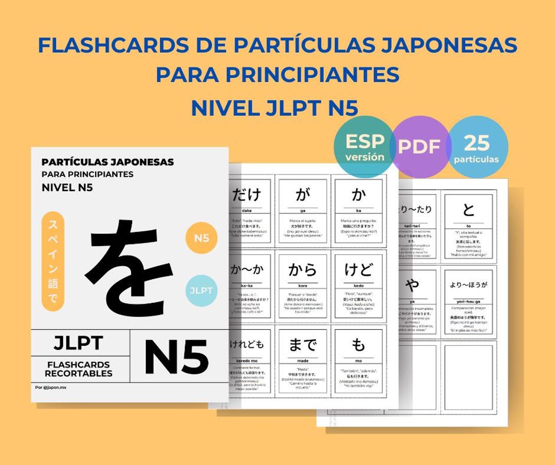 Cut-out Flashcards: Japanese Particles for Beginners level N5 - Etsy