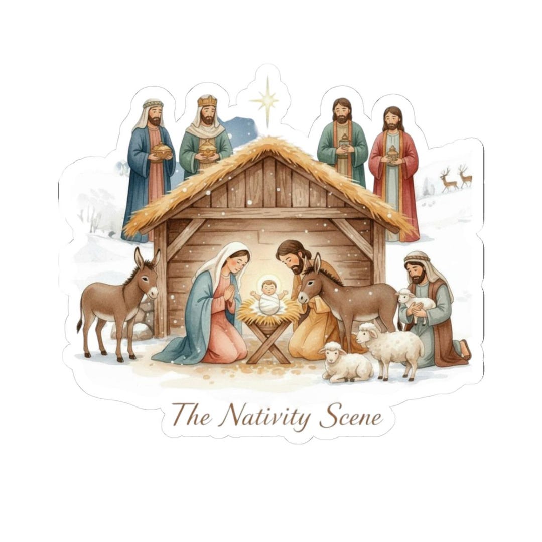Nativity Scene Stickers, Christmas Decals - Etsy