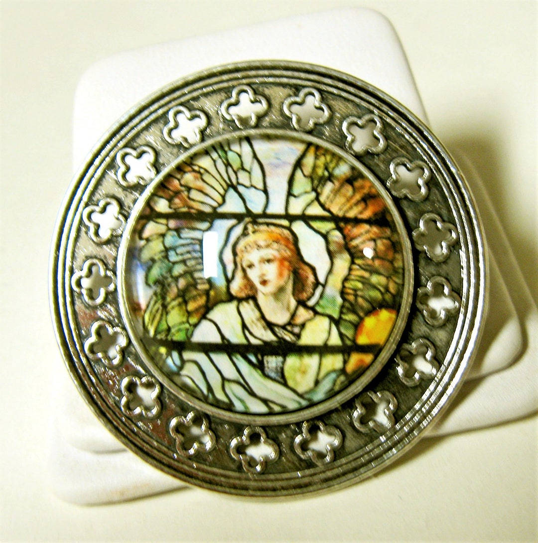 Angel Stained Glass Window Pin/brooch - BR10-025 - Etsy
