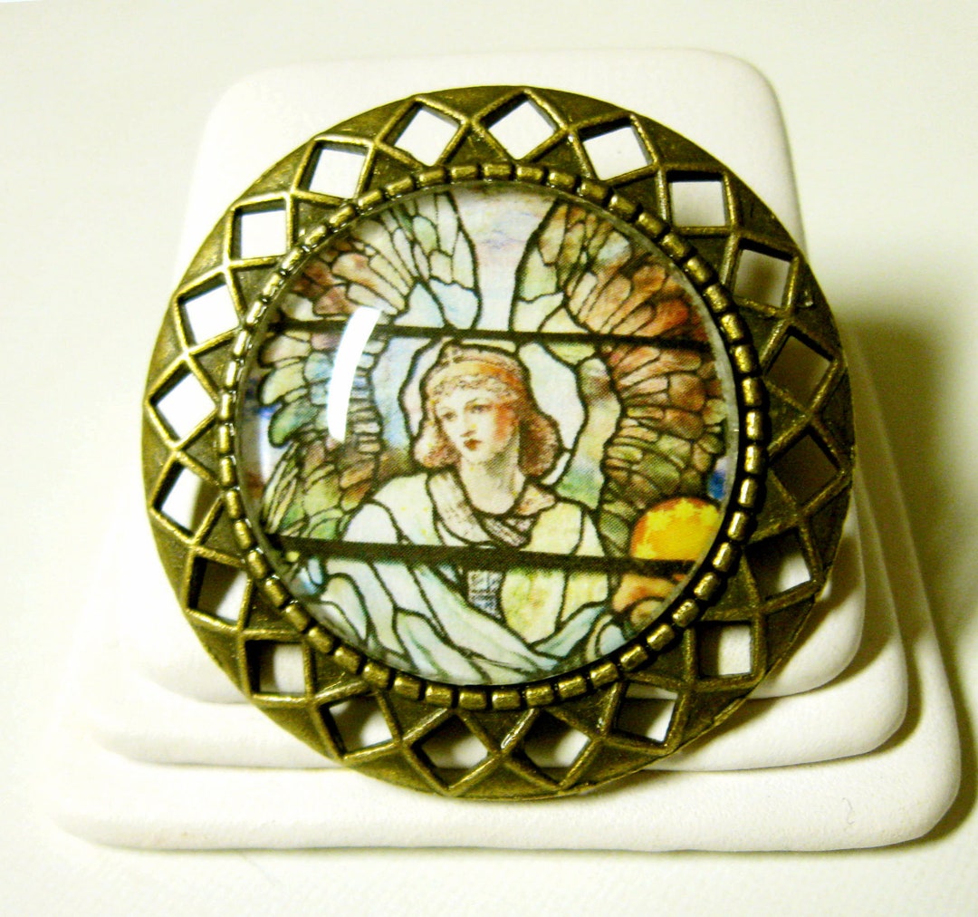 Angel Stained Glass Window Pin/brooch - BR15-004 - Etsy