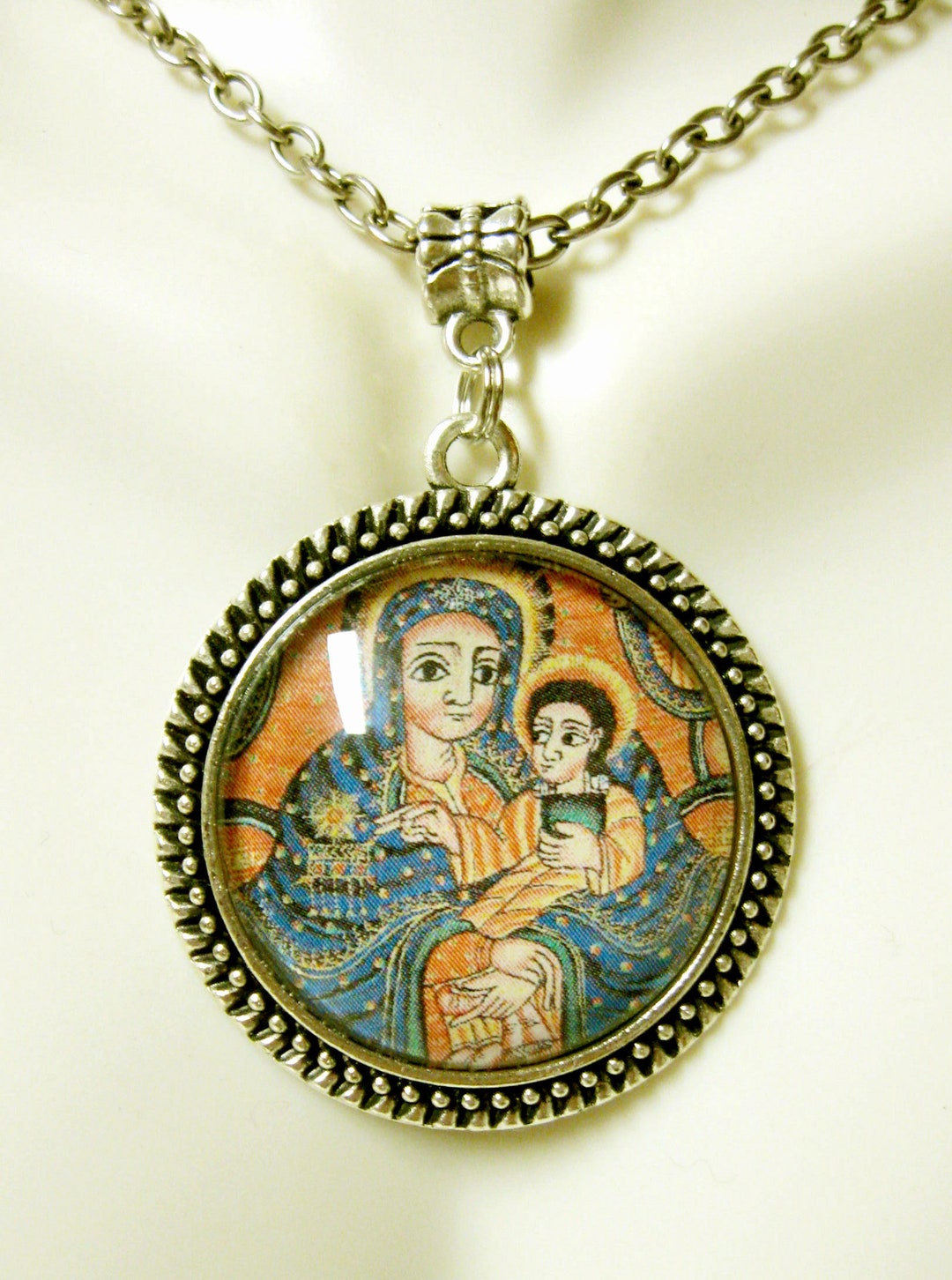 Ethiopian Black Madonna and Child Pendant and Chain - AP26-337 - Etsy