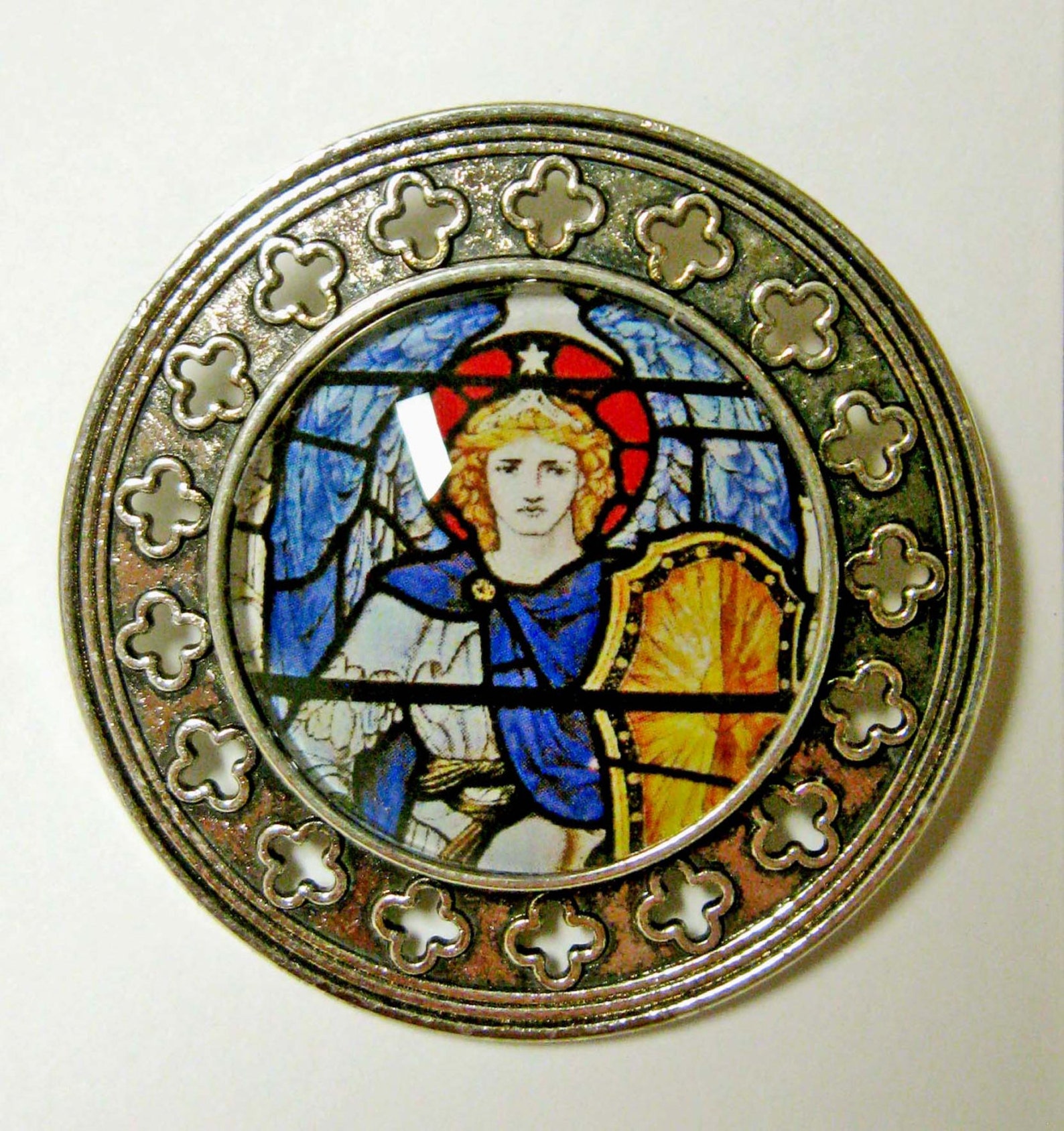 Archangel Michael Stained Glass Window Pin/brooch - BR10-033 - Etsy