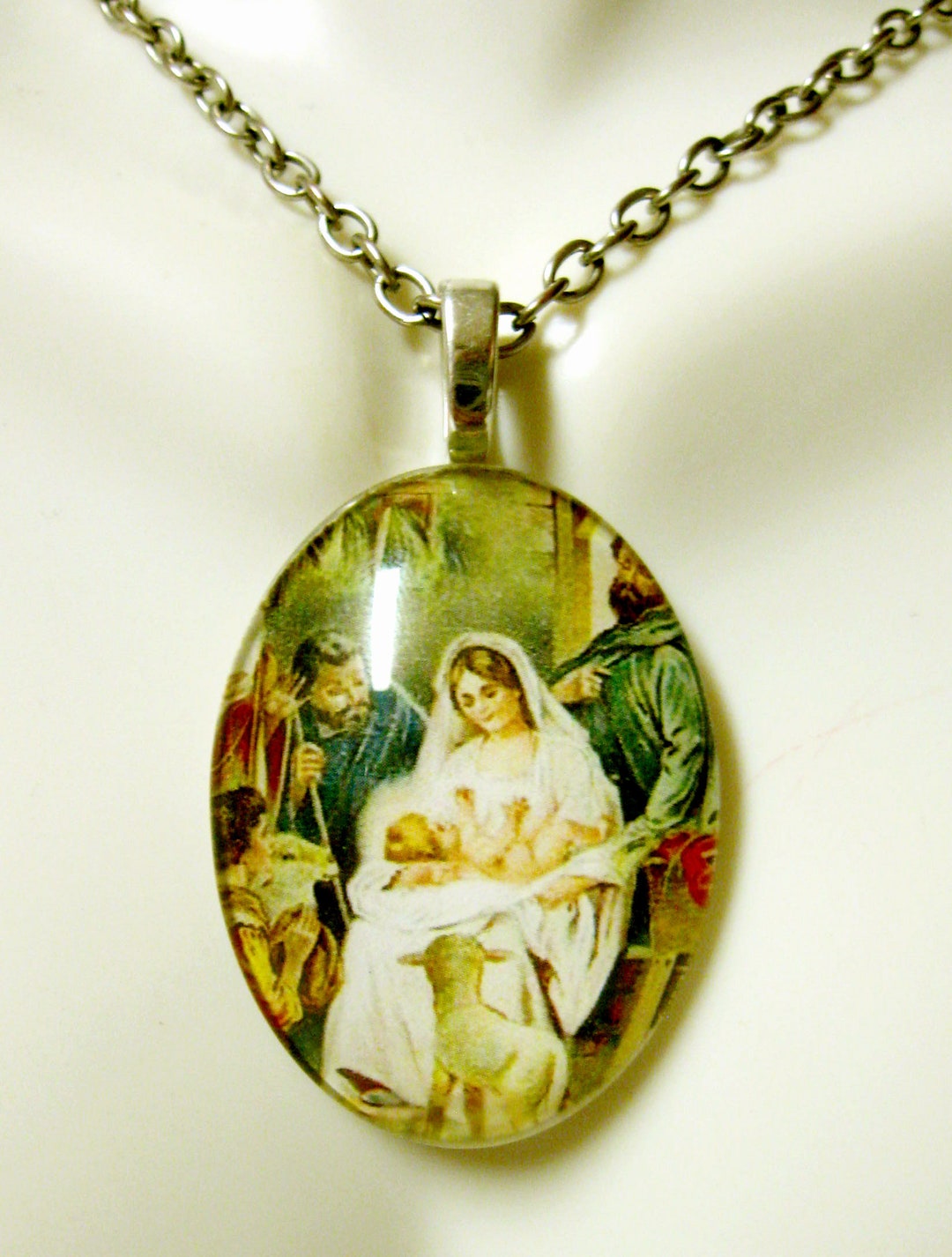 Nativity Pendant With Chain - GP04-010 Cameo Style - Etsy