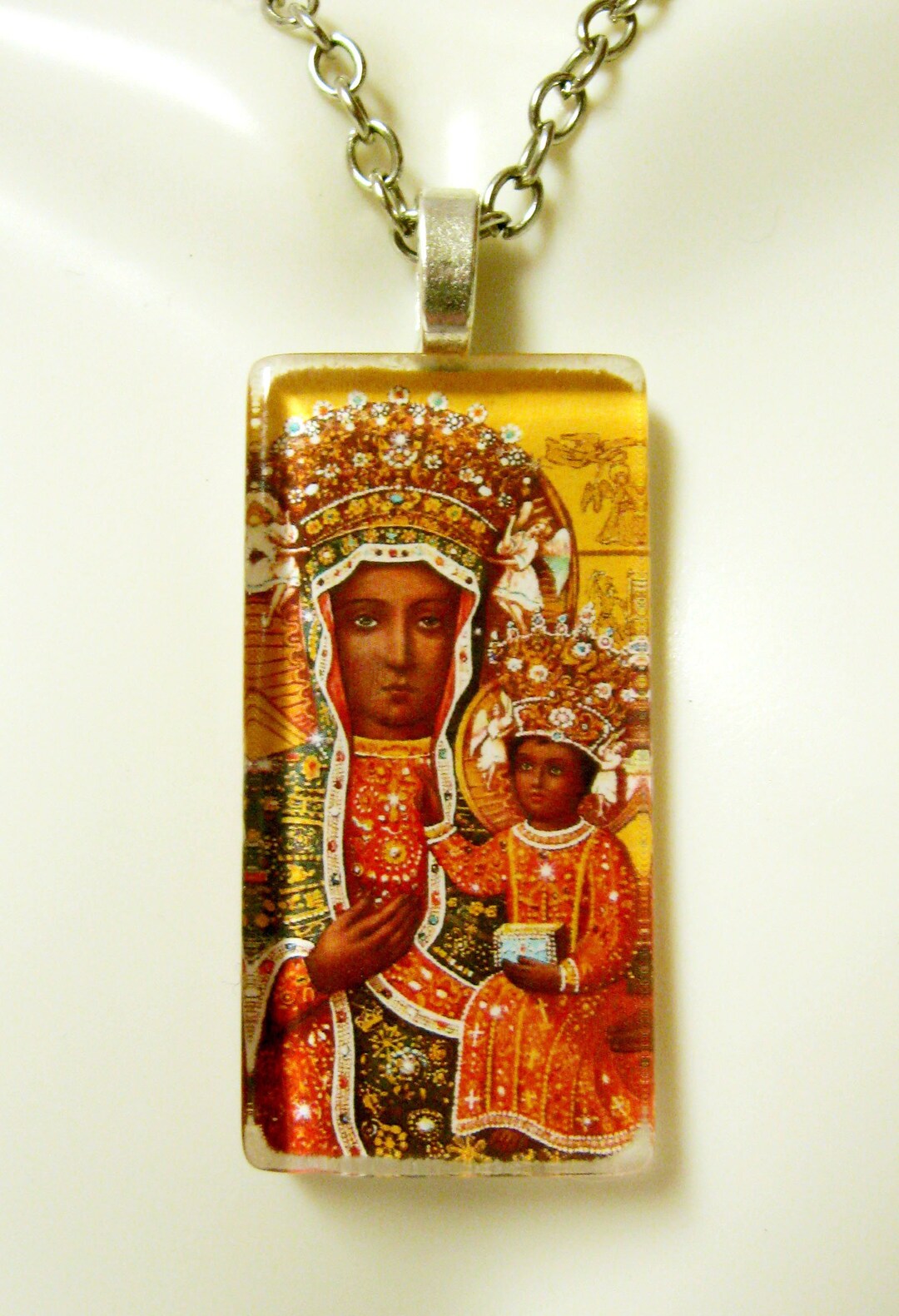 Black Madonna Pendant With Chain - GP01-142 - Etsy