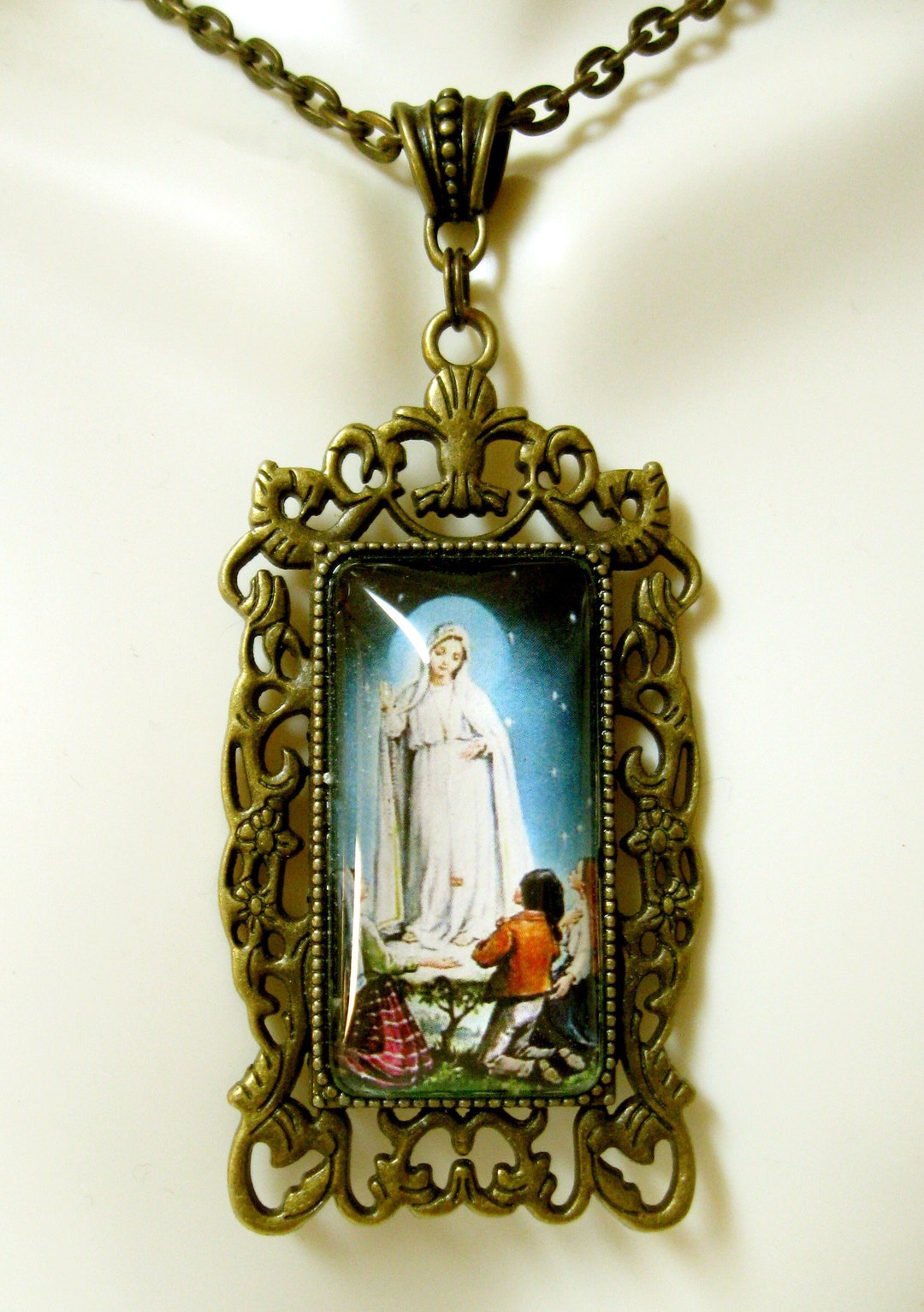 Our Lady of Fatima Pendant With Chain - AP12-329 - Etsy