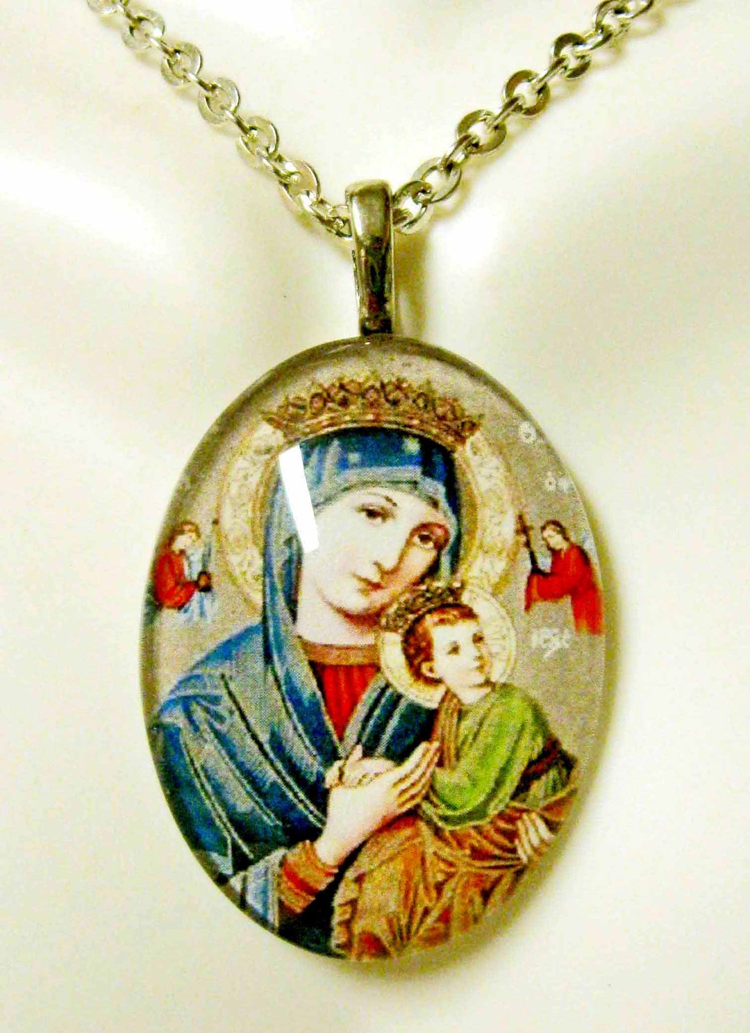 Our Lady of Perpetual Help Pendant With Chain - GP04-355 Cameo Style - Etsy
