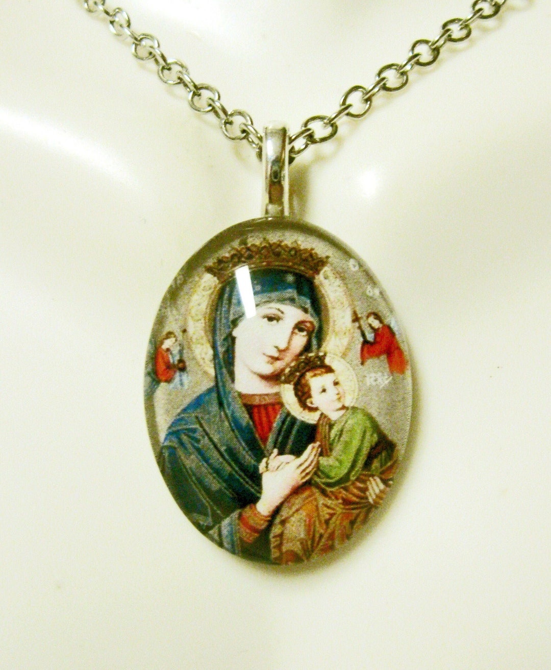 Our Lady of Perpetual Help Pendant With Chain - GP12-112 Cameo Style - Etsy