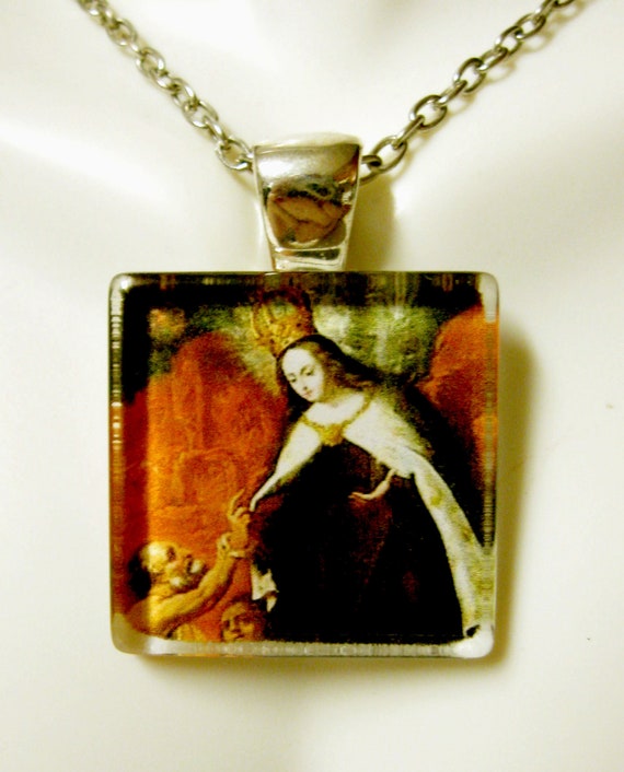 Our Lady of Mount Carmel Pulling Souls From Purgatory Glass | Etsy