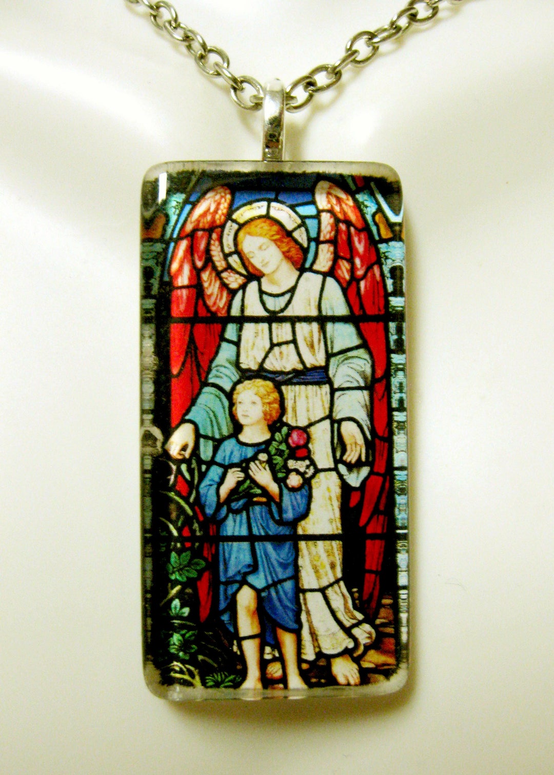 Archangel Raphael Stained Glass Window Pendant With Chain - GP01-061 - Etsy