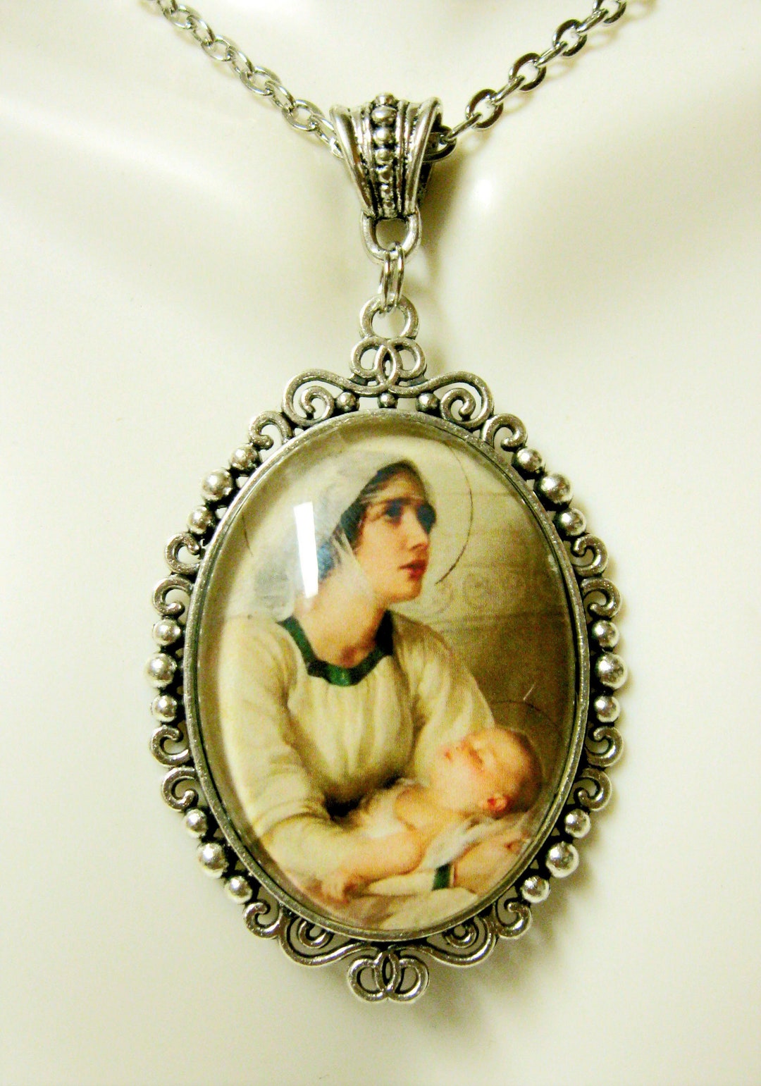 Madonna and Child Pendant and Chain - AP09-050 - Etsy