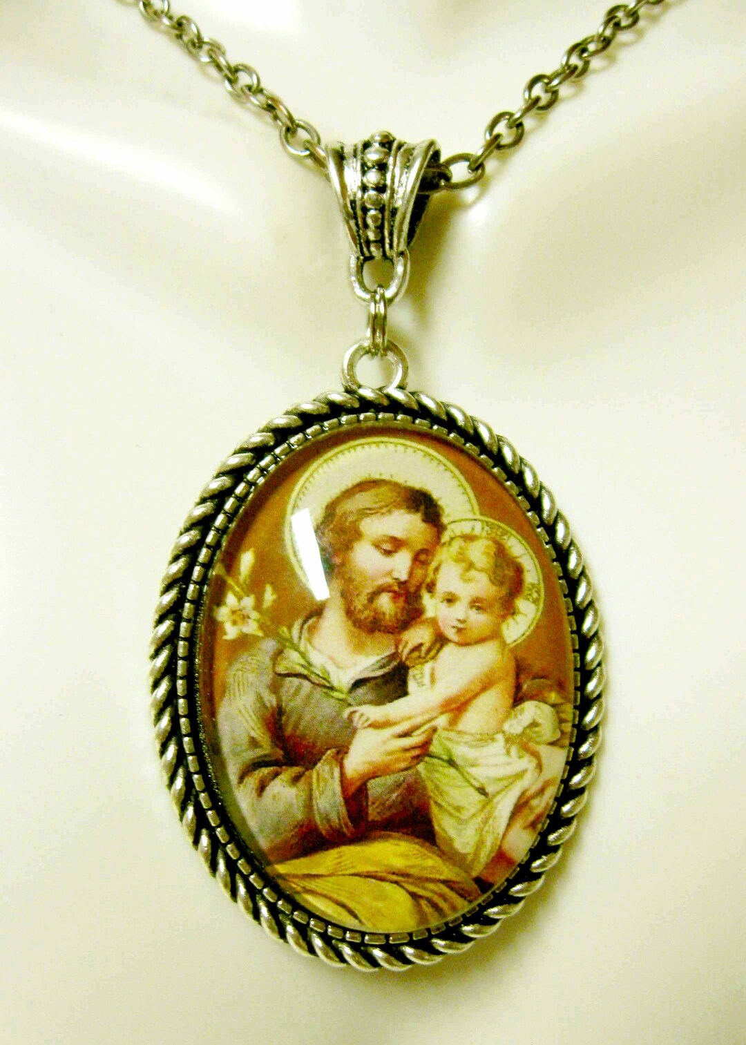 Saint Joseph Pendant and Chain - AP09-305 - Etsy