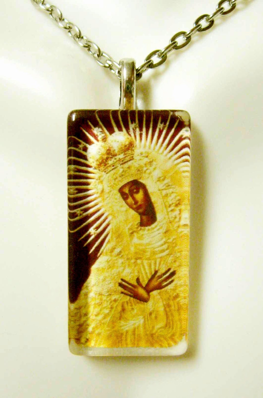 Black Madonna Pendant With Chain - GP12-190 - Etsy