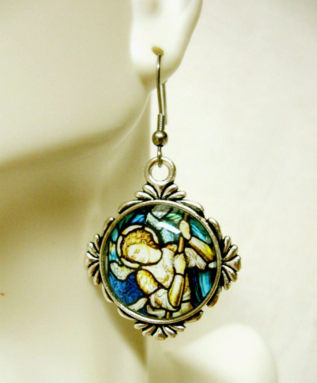 Archangel Michael Stained Glass Window Earrings - AP06-050 - Etsy