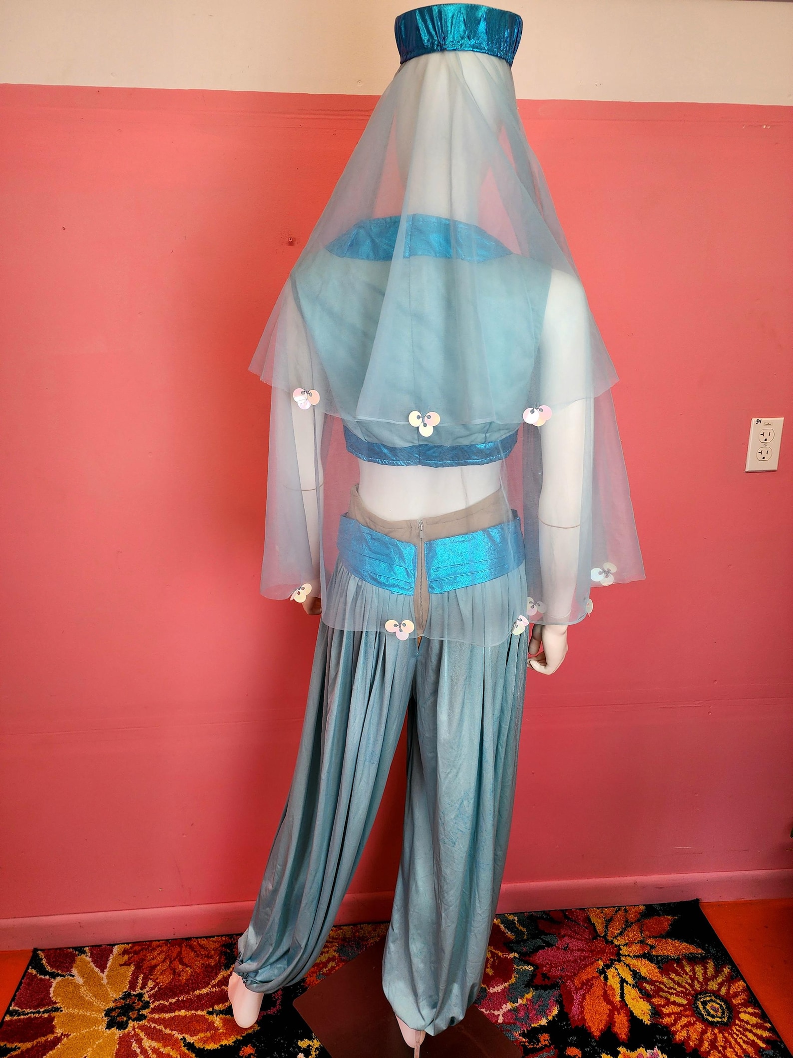Size Small Medium | Vintage Turquoise 3 Piece Genie / Jasmine Costume ...