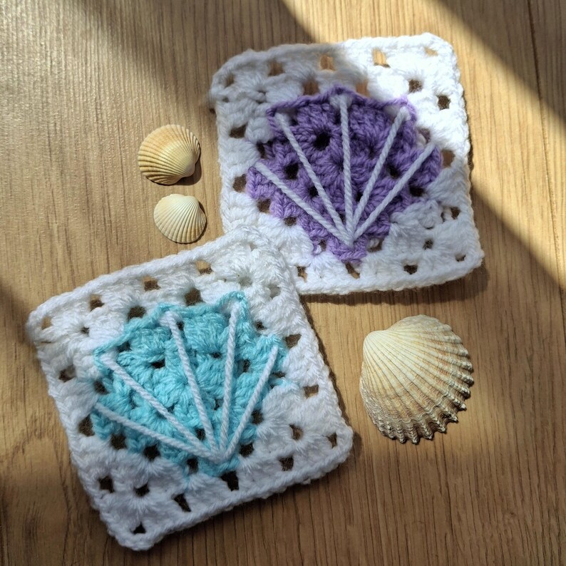 Shell Granny Square Pattern | Seashell Applique | Seaside Granny Square ...