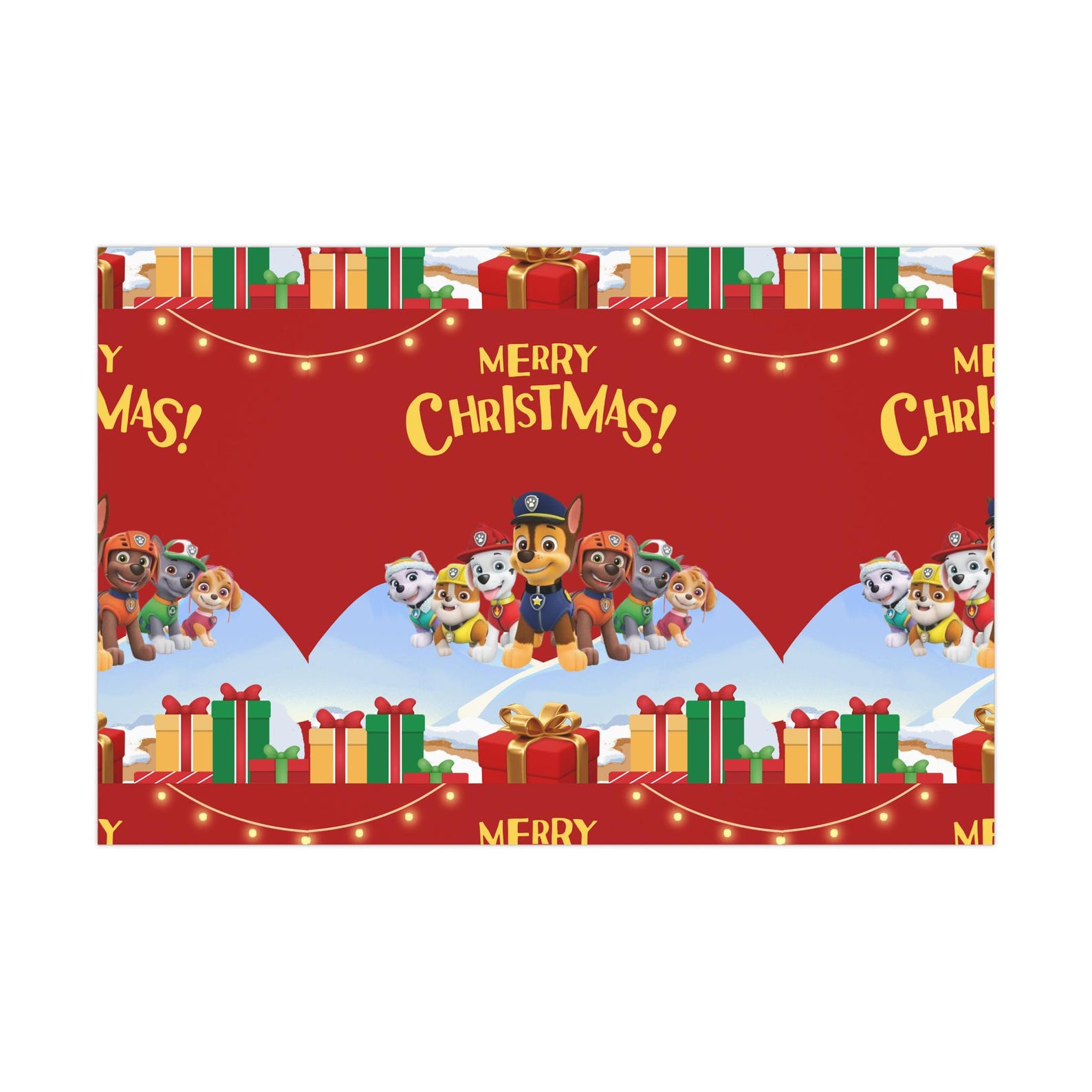 Festive Paw Patrol Christmas Gift Wrap Paper Perfect for Holiday ...