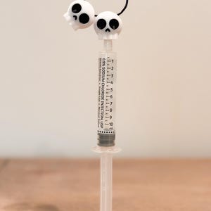 Cute Skull Syringe and Flush Keeper – Badge Reel Accessory - Etsy