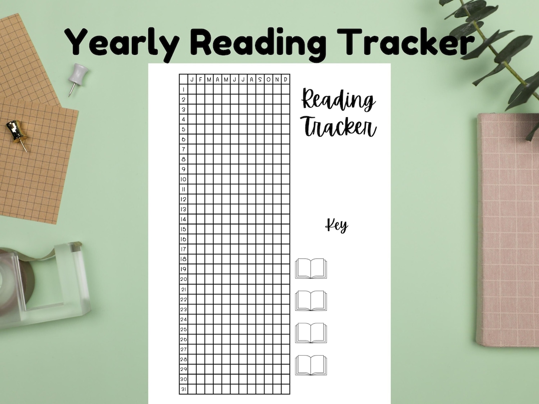 Printable Yearly Reading Tracker for Journal - Etsy