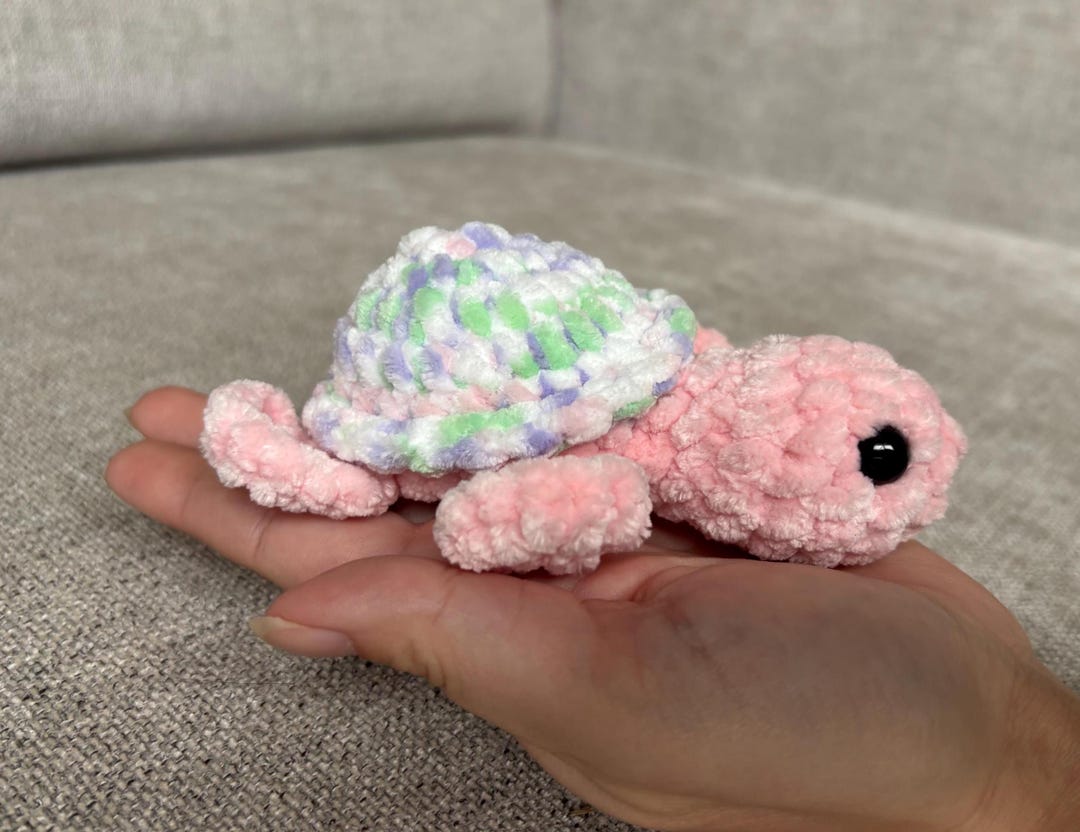 Cuddly Baby Amigurumi Turtle Plushie Pink/speckled Shell -turtle Plush ...