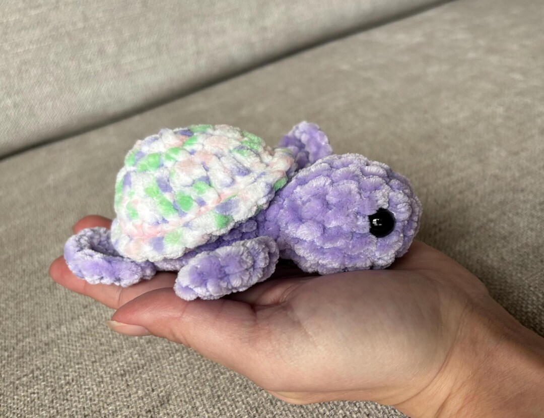 Cuddly Baby Amigurumi Turtle Plushie Purple/speckled Shell -turtle ...