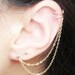 Gold Filled Double Chain Plain Cuff Earring | Etsy