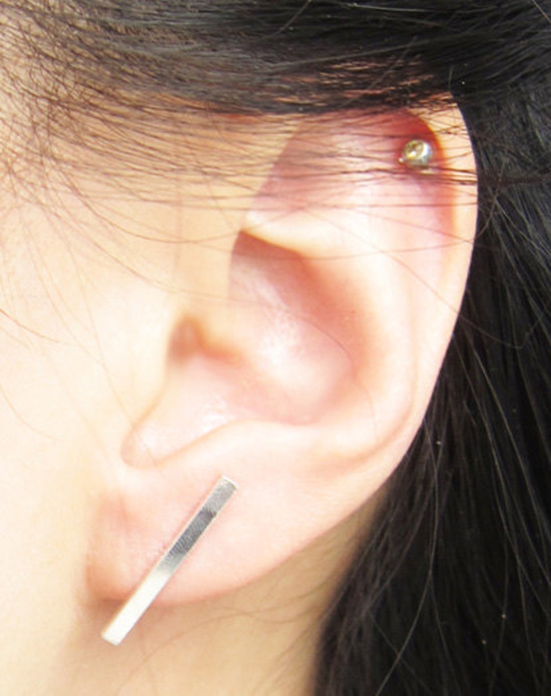 Sterling Silver Bar Earrings - Etsy