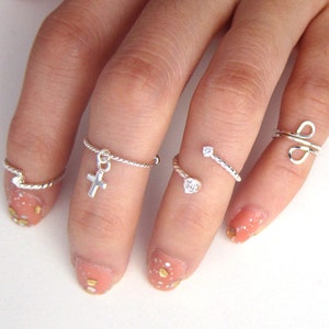 Sterling Silver Dangle Cross Knuckle Ring - Etsy