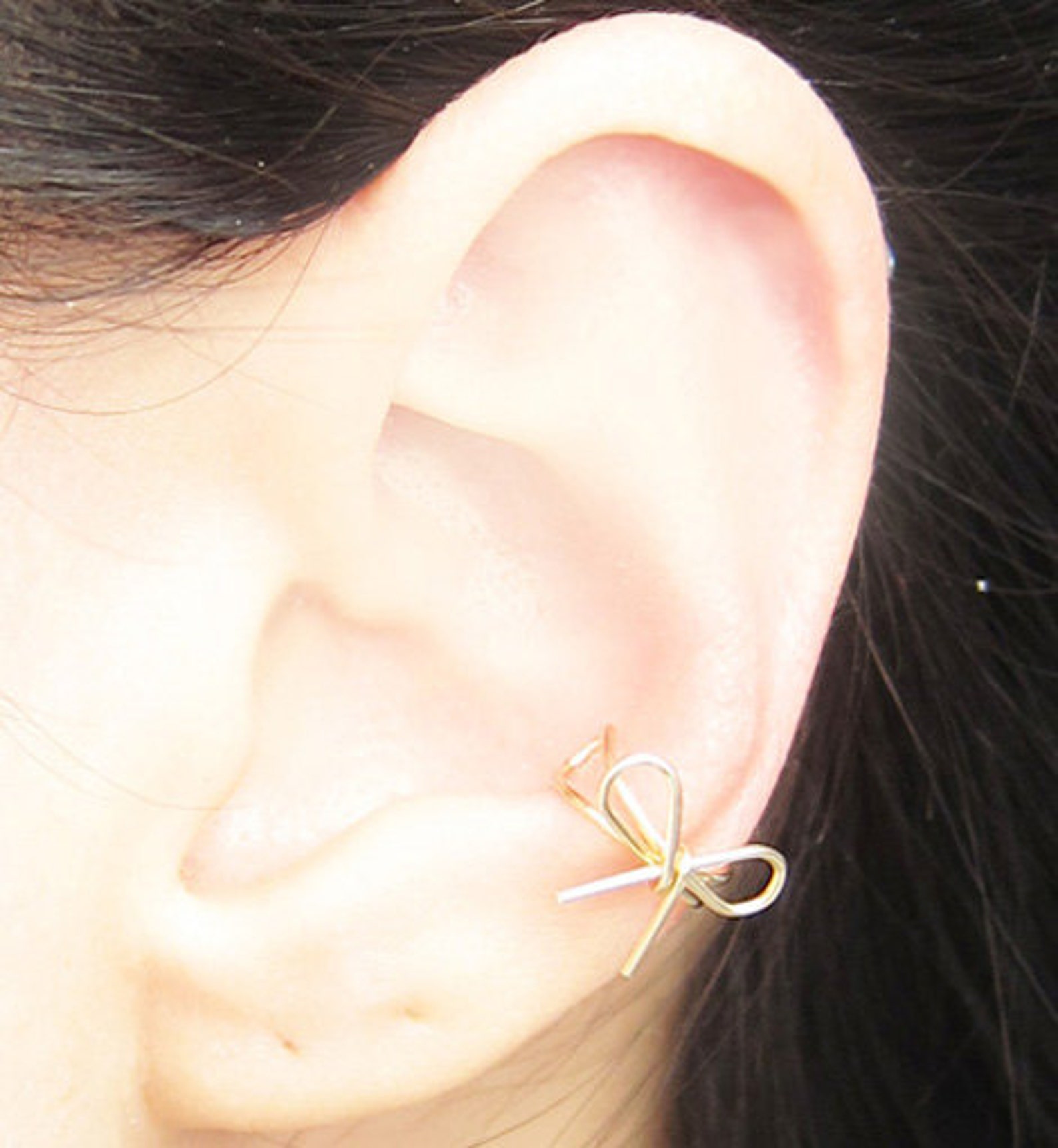 Gold Filled Bow Knot Ear Cuff - Etsy