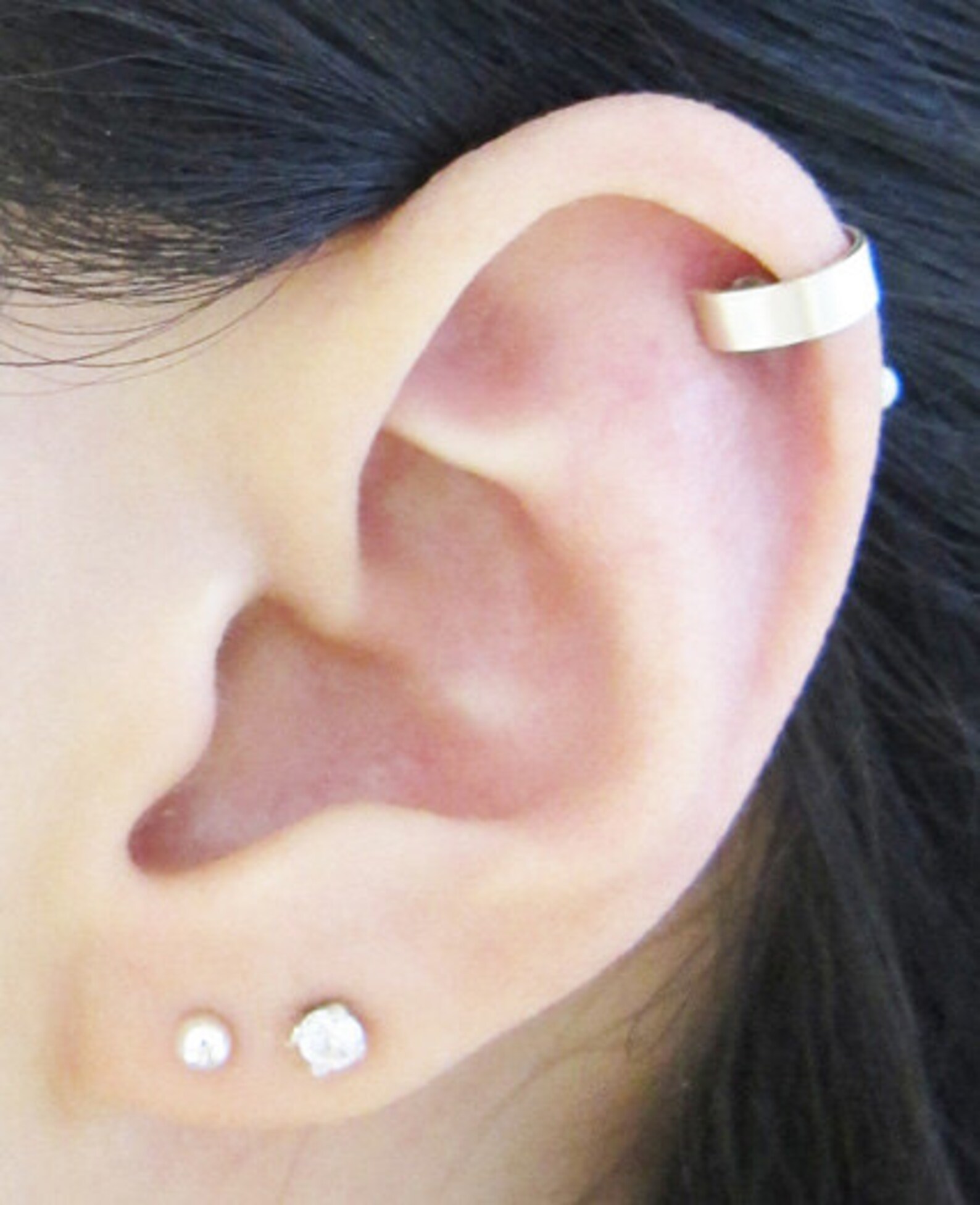 Sterling Silver 3mm Solid Band Ear Cuff - Etsy