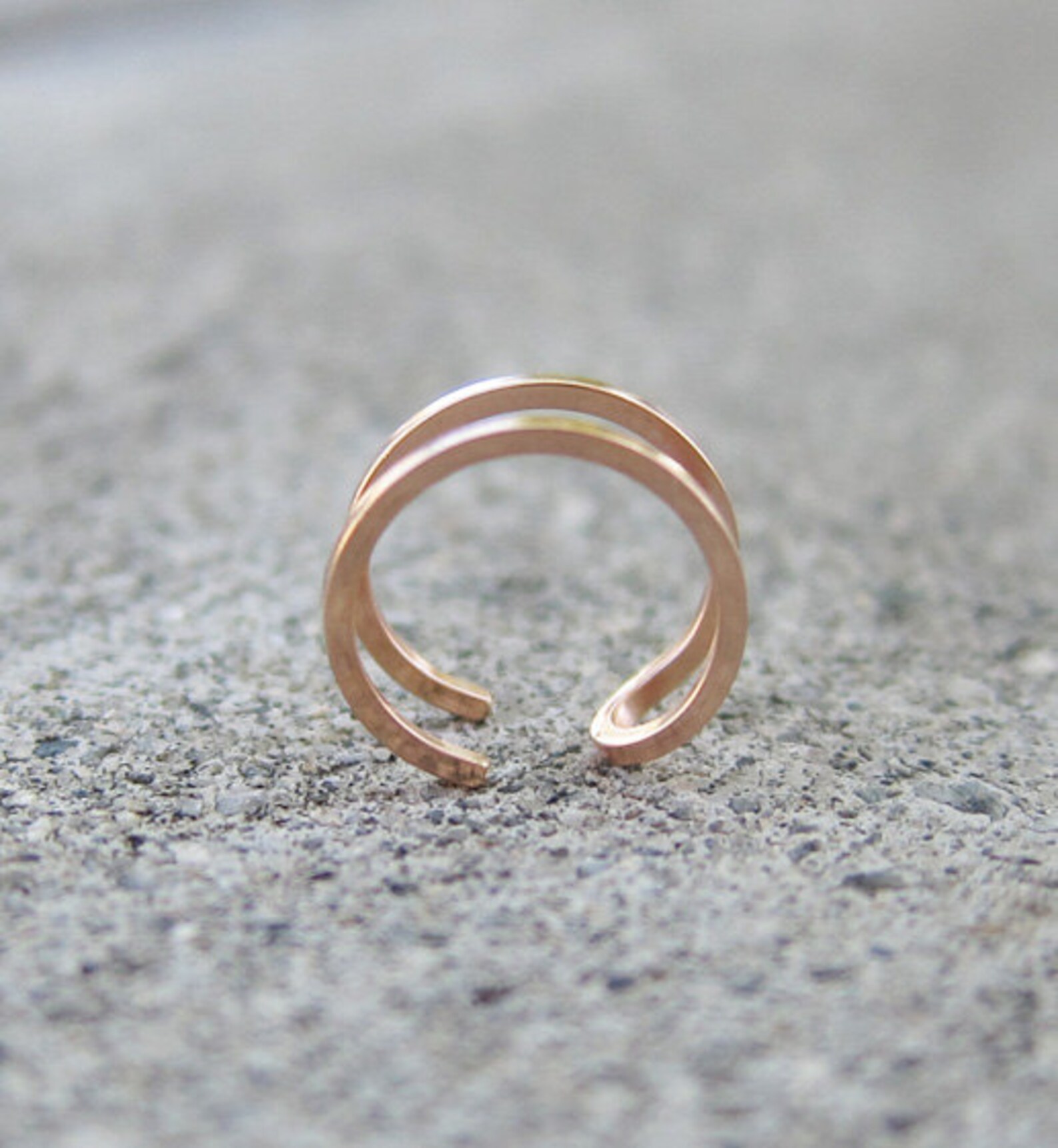 Rose Gold Filled Two Ring Ear Cuff - Etsy