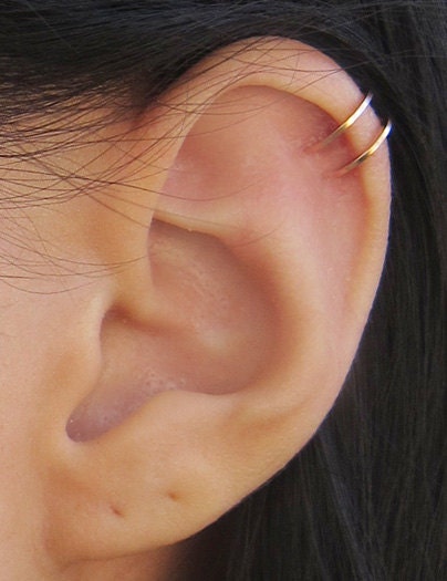 Rose Gold Filled Two Ring Ear Cuff - Etsy